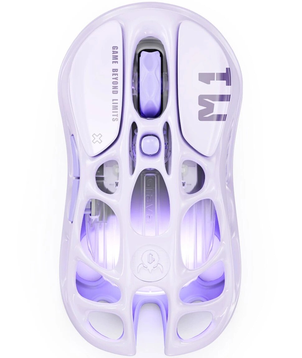 Мышь компьютерная беспроводная/проводная GravaStar Mercury M1 Pro [GRAVASTAR M1 PRO_PL], фиолетовый