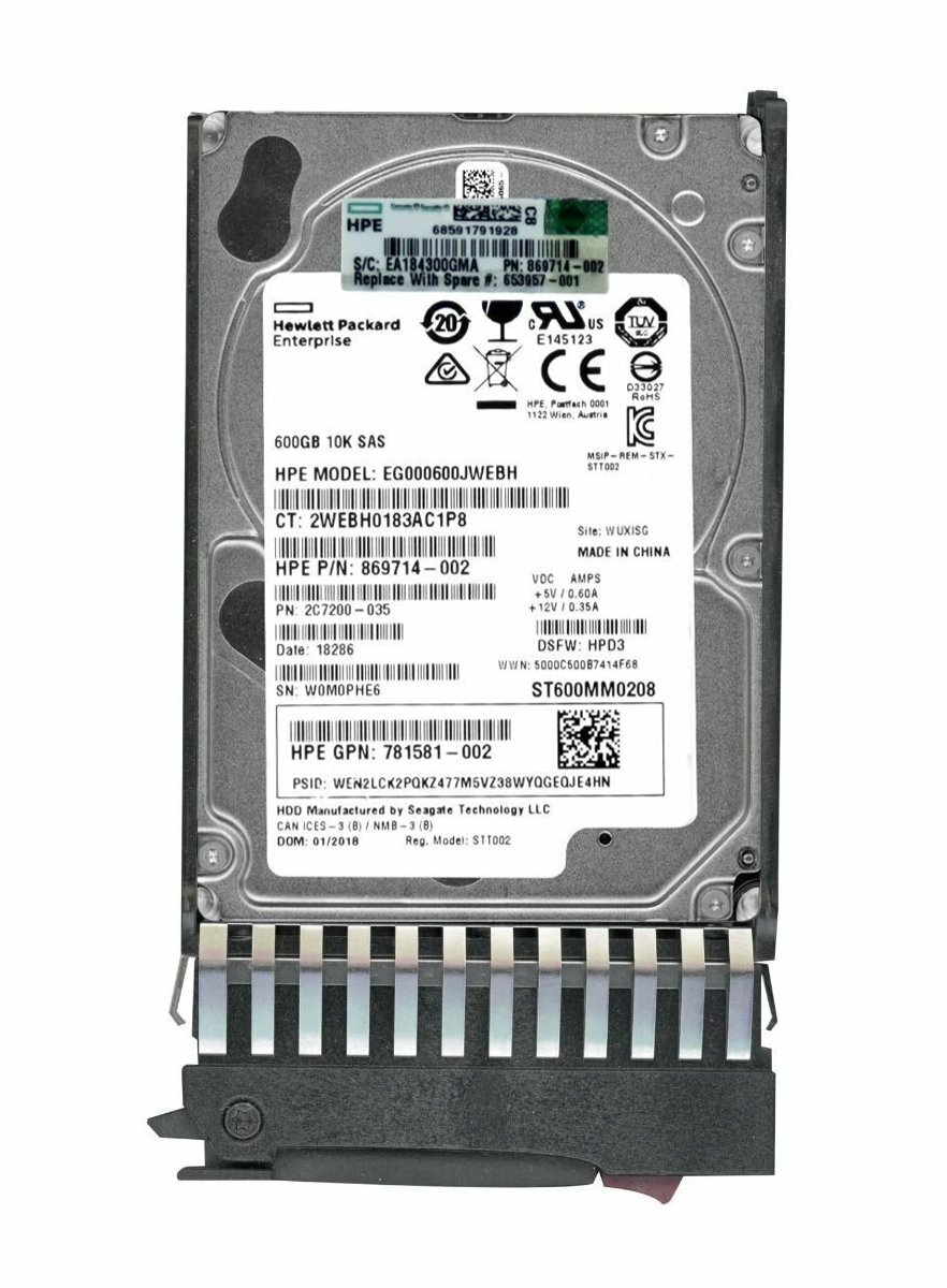 Жесткий диск HP 600Gb 10000 SAS 2.5" HDD EG000600JWEBH