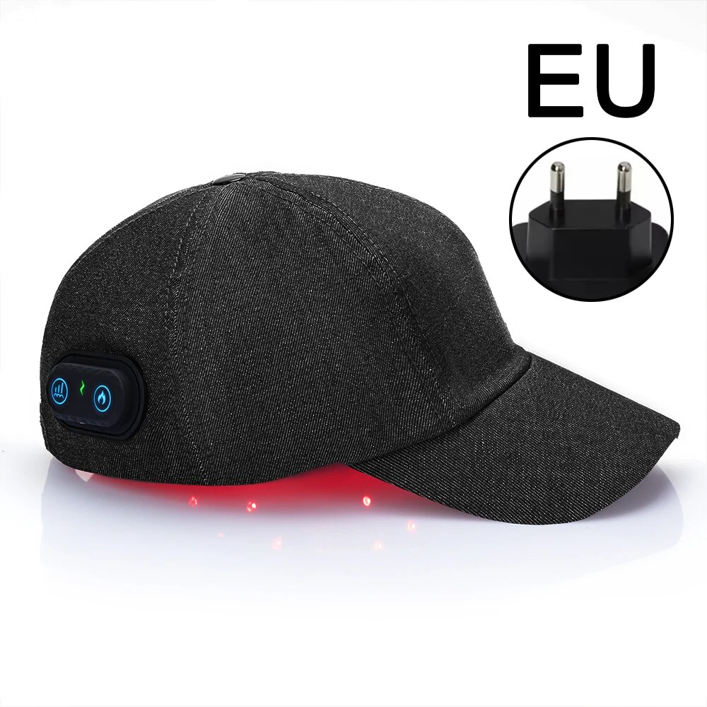 Шапка для роста волос с красной светотерапией Black-EU plug