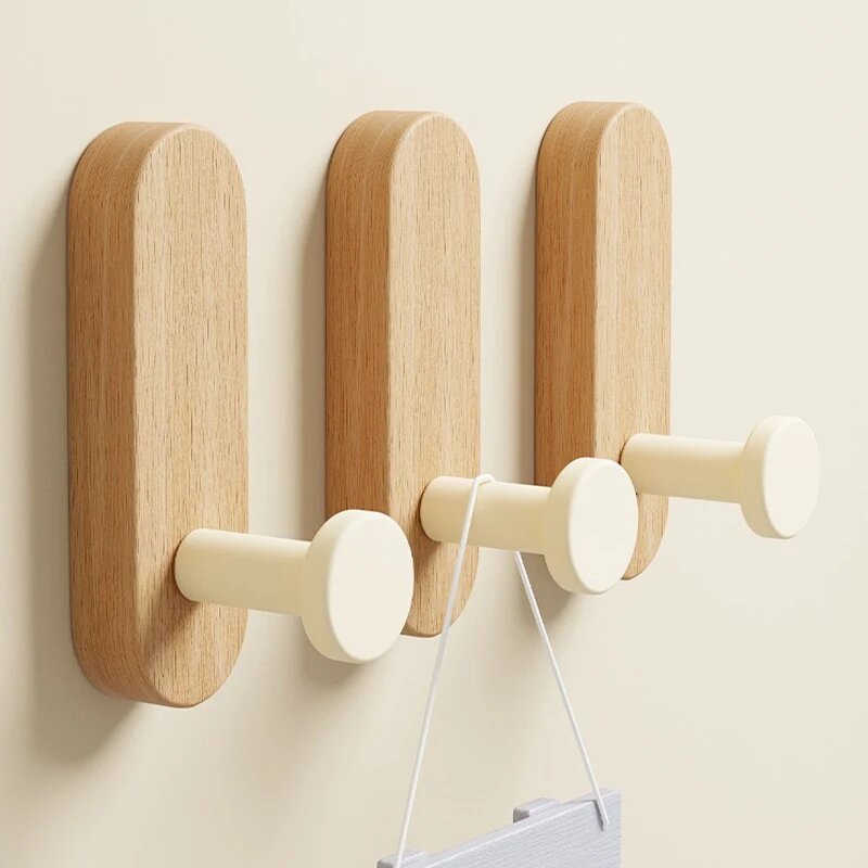 Деревянные настенные крючки 5 шт. Бежевый, Beech 3pcs
