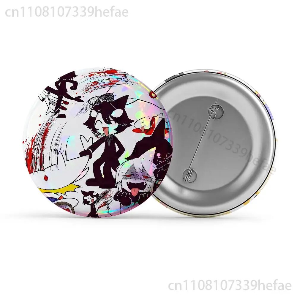 Круглые значки O-Okegom Idate Game 25 32 44 58 75 мм Серебряный, 44X44mm, z3
