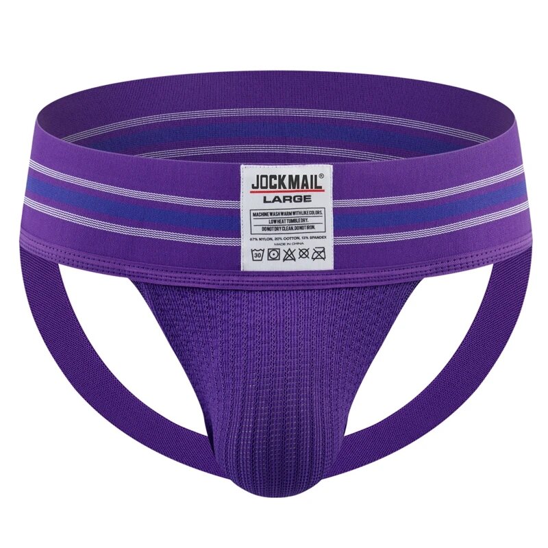 Мужские спортивные трусы-стринги JOCKMAIL из хлопка Фиолетовый, M, JM261Purple