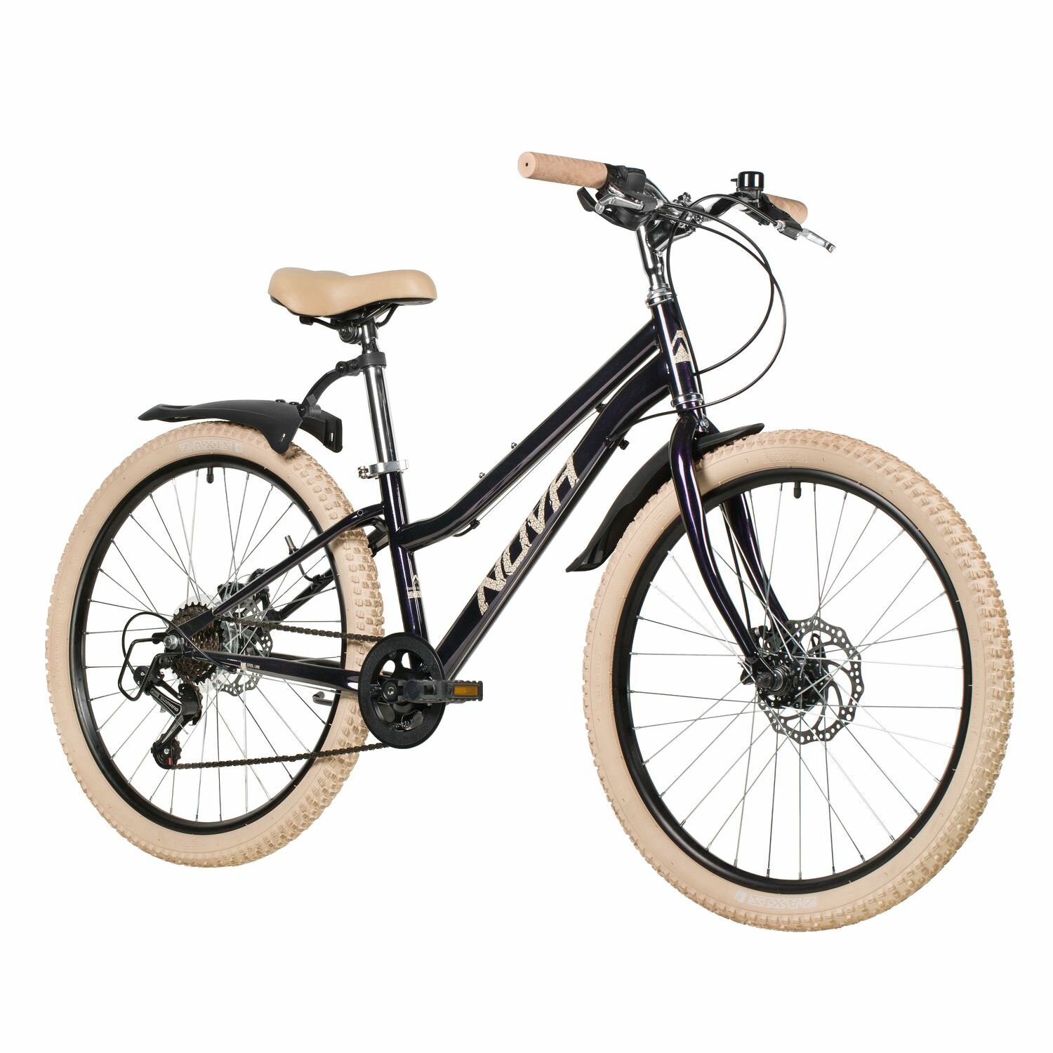 Велосипед NOVATRACK 24" JENNY сталь 12', тёмно-фиолетовый, 6 скор. TY21/TS-38/SG-6S, диск. торм STG