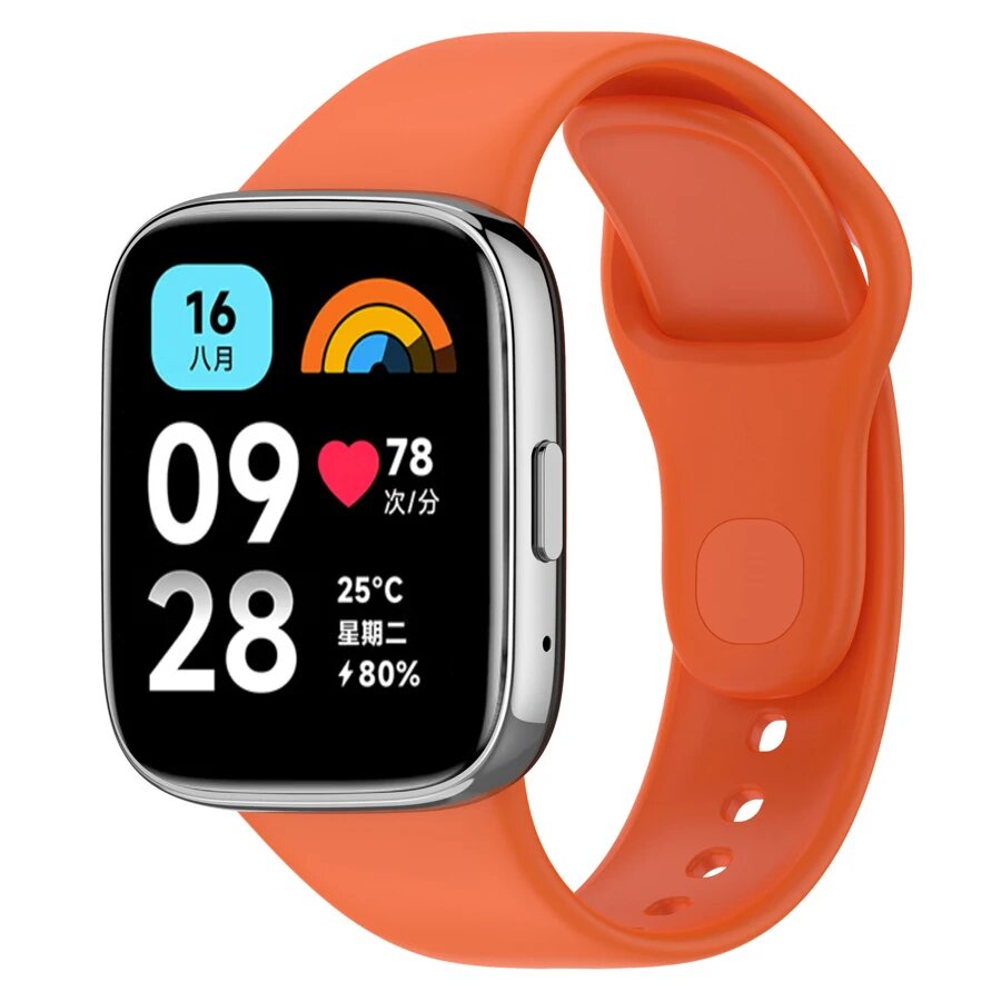 Силиконовый ремешок для Xiaomi Redmi Watch 3 Active/Lite Оранжевый, Redmi Watch 3 Active, Orange