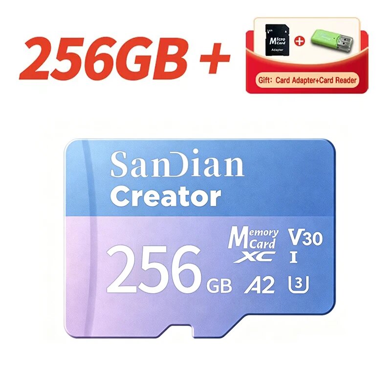 Карта памяти Mini SD 128 ГБ 256 ГБ, высокоскоростная флеш-карта Micro TF U3 Class10 SD для смартфона, дрона, камеры, устройств мониторинга