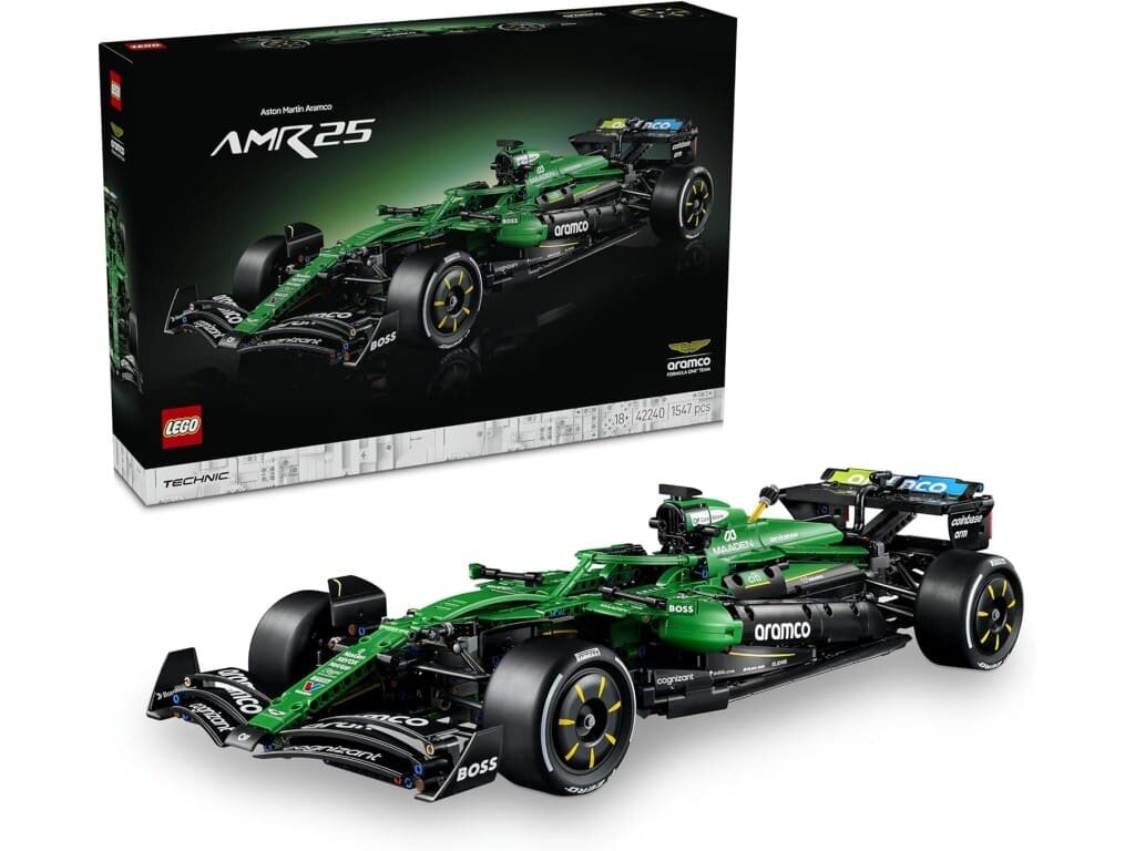 Конструктор LEGO TECHNIC 42240 Aston Martin Aramco AMR25 F1 Гоночный автомобиль Aston Martin Aramco AMR25