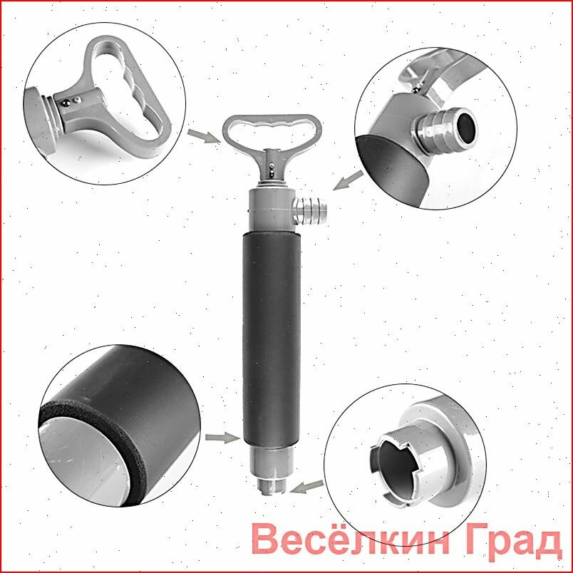 Насос для откачки воды, для каяков, лодок, серый, черный, пластик — фото 1