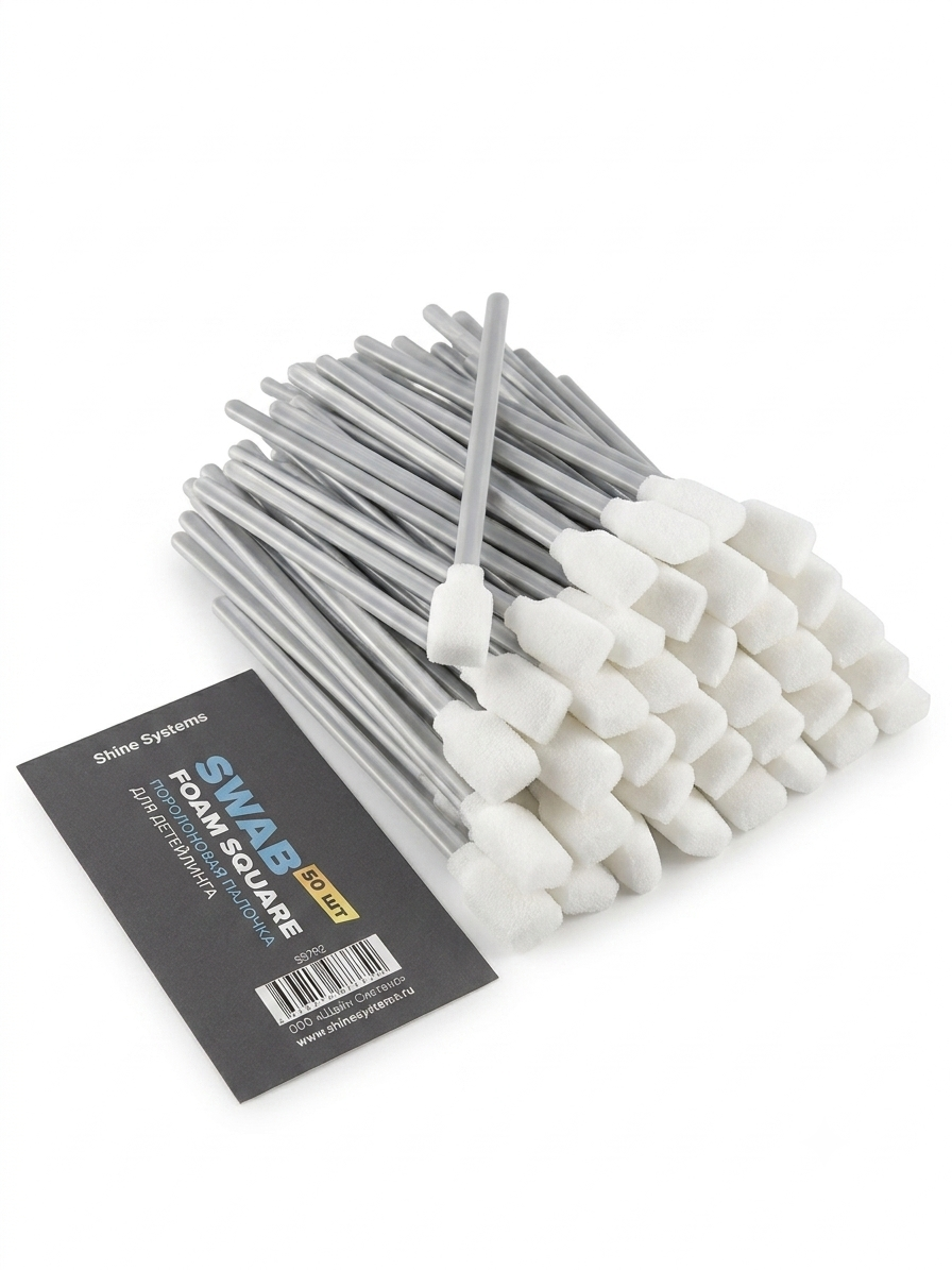 Микрофибровая палочка для детейлинга 50шт. Shine Systems Swab Microfiber Square SS766