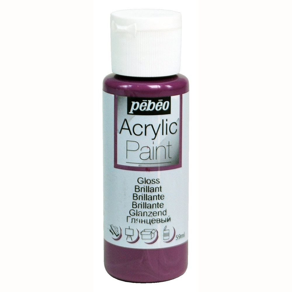 Краска акриловая Pebeo Acrylic Paint, декоративная, глянцевая, 59 мл, инжир
