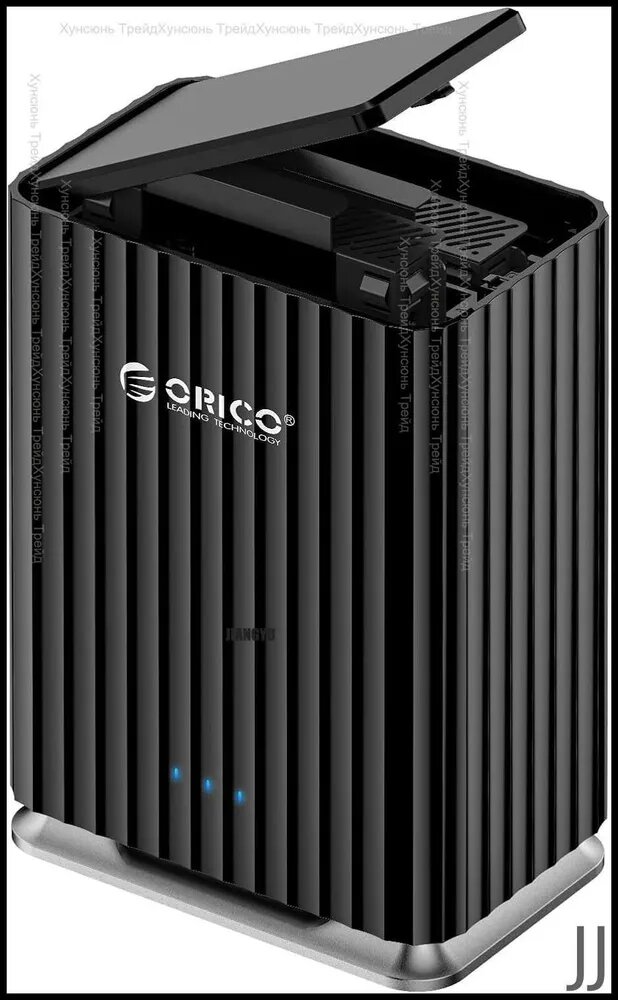 2 Bay 3,5"/2.5" SATA HDD Док-станция 9728C3 До 44ТБ Настольное хранилище DAS большой емкости, USB3.1 Type-C, Блок питания 120 Вт, Эффективное рассеивание тепла безопасна и стабильна, Бездисковый