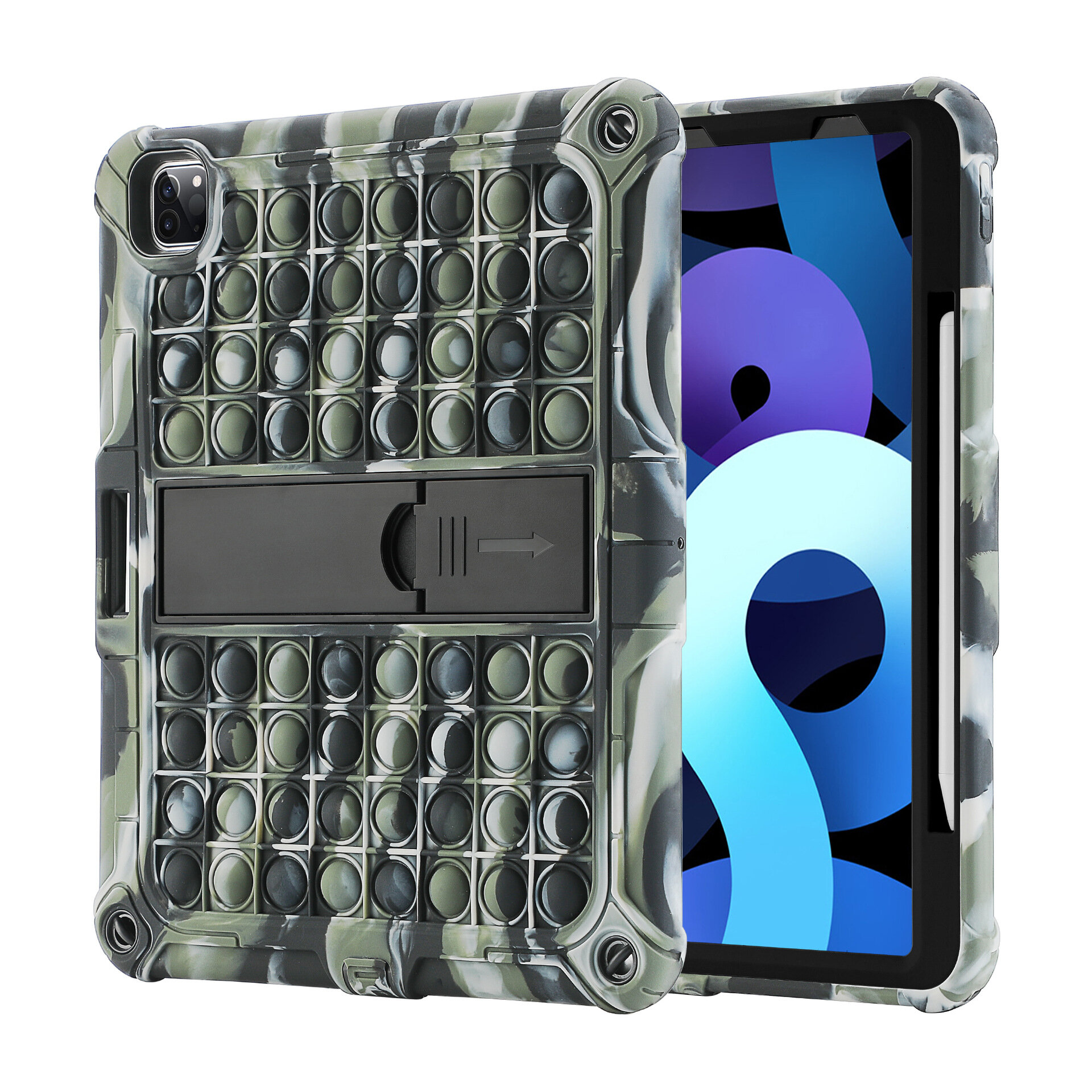 Силиконовый чехол для iPad 12.9 дюймов (2018-2022) - Оливковый зеленый, ударопрочный, пыленепроницаемый,