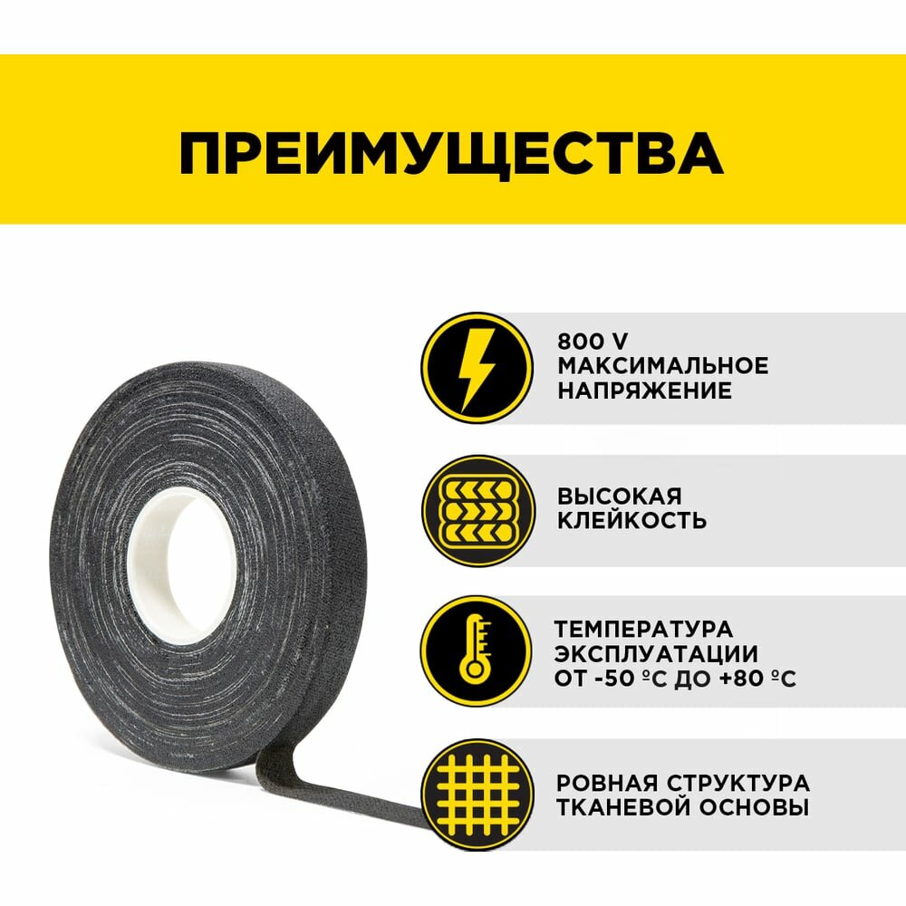 Изолента ХБ AVIORA 15мм 20 м вес 180 г. 305-065 — фото 1
