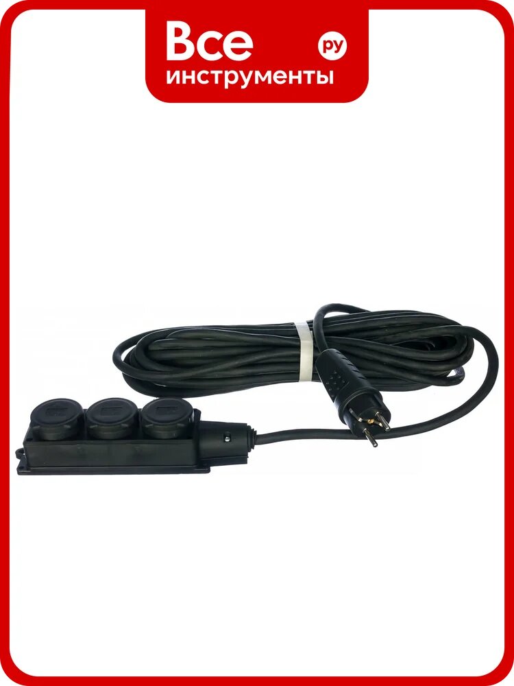 Удлинитель Союз 481S-4201, 3 розетки, длина кабеля 10 м, IP44