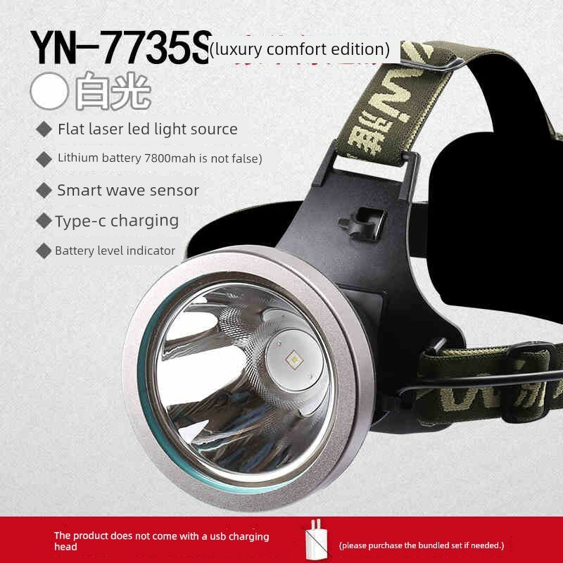 Налобный фонарь Yani 7735R 7735S: мощный, перезаряжаемый, ультраяркий, для активного отдыха, рыбалки, LED-лампа для