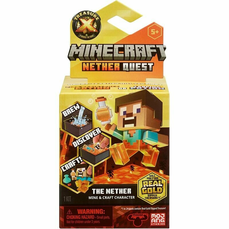 Moose Treasure X Minecraft / Съемная Мини-строительная Игрушка, Детский Набор Строительных Блоков