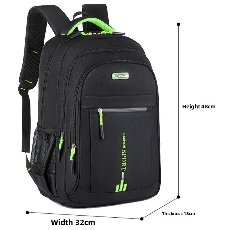 Рюкзак Oxford Business Для Ноутбука, Унисекс, Водонепроницаемый, Идеально Черный, Green-1PCS