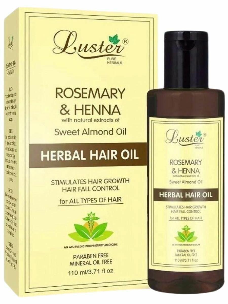 LUSTER Rosemary & Henna Herbal Hair Oil Масло против выпадения волос с розмарином и хной