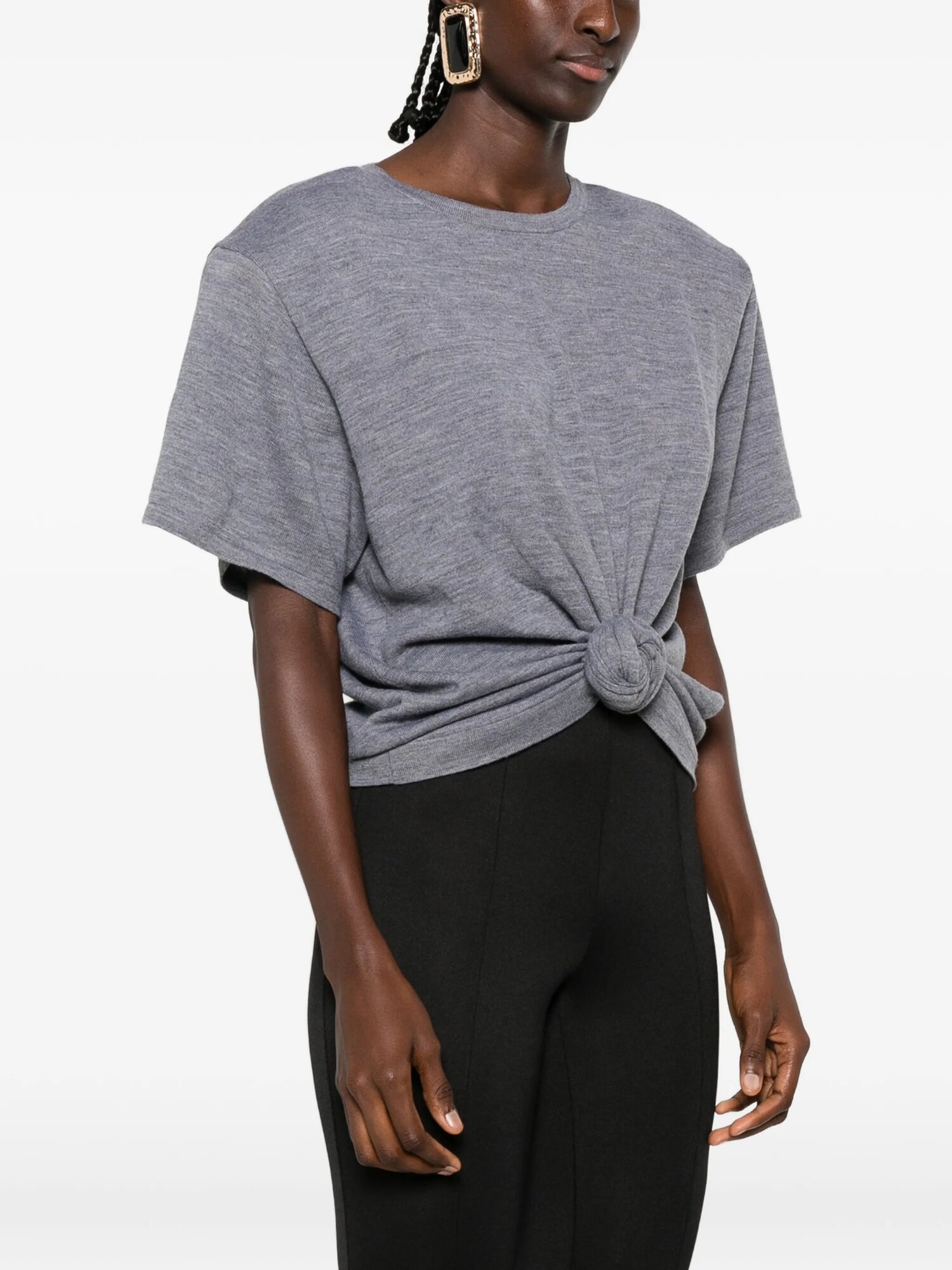 Футболка MAGDA BUTRYM Knotted cropped T-shirt, размер 32 — фото 1