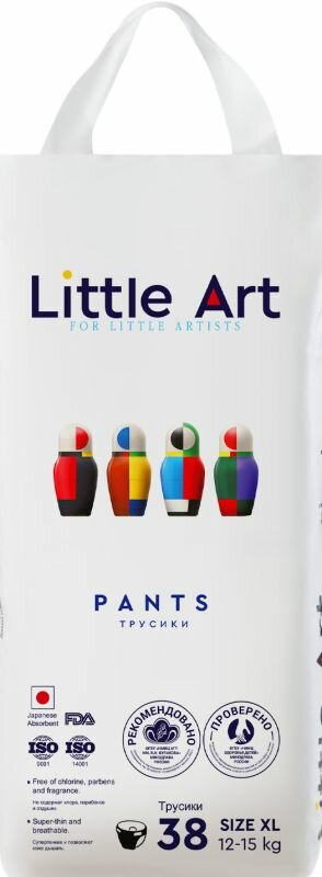 Подгузники-трусики Little Art детские р. XL 12-15кг 38шт