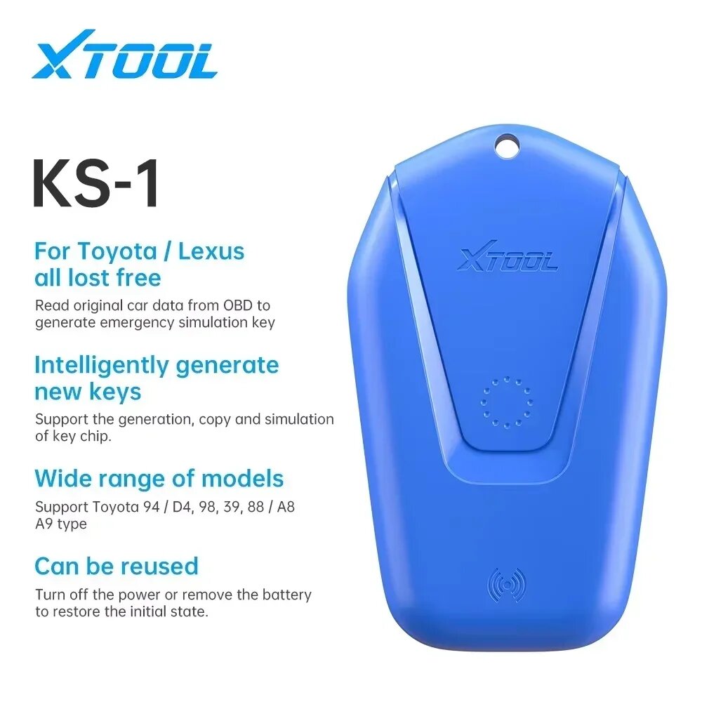 XTOOL KS01 KS-1 Эмулятор умных ключей для Toyota/Lexus, автоматический программатор ключей, работает с IK618/X100 PAD3, все потеряны ключа с KC100 KC501