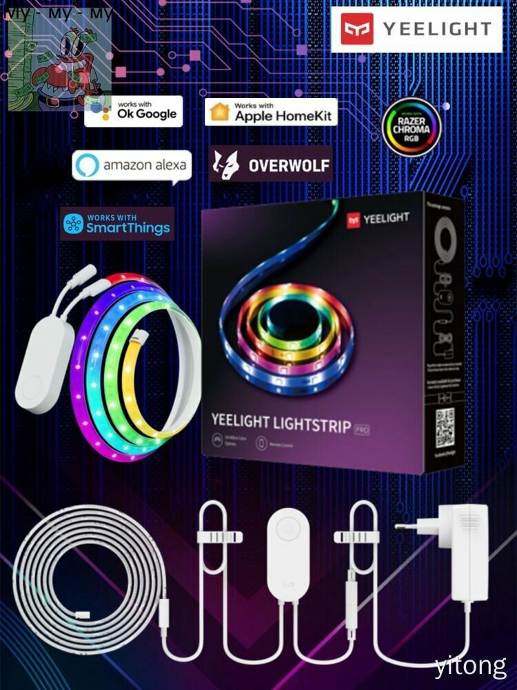 Светодиодная лента Yeelight Lightstrip Pro RGB, умная подсветка для ПК, управление через приложение, 5.5 Вт, IP10, 1 шт, лента