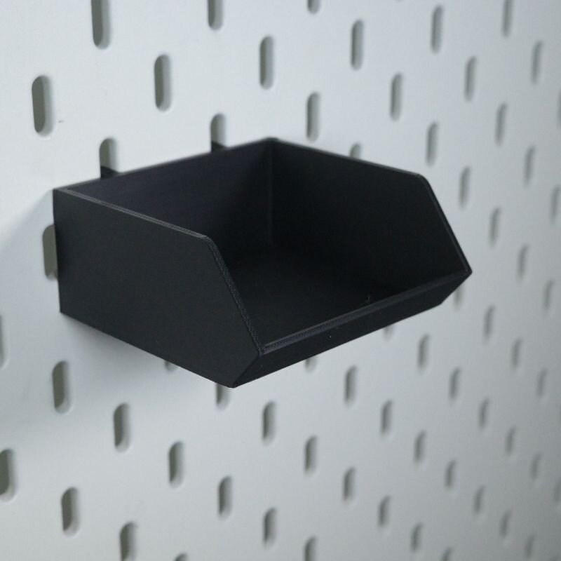 Многофункциональный ящик для хранения на перфорированной панели (pegboard), с устойчивыми крючками, для инструментов, канцелярии и мелочей, для стола/стены/рабочего пространства, черный, 1 шт.