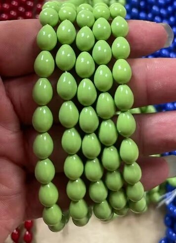 Стеклянные бусины HUANHUAN JEWELRY капли 7x9 мм разноцветные