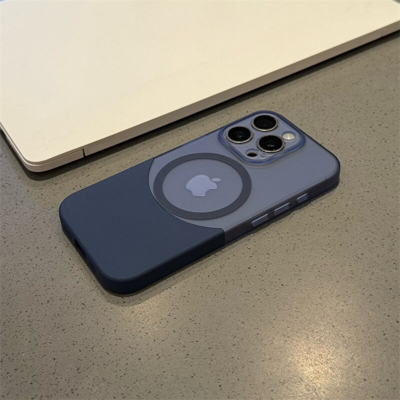 Чехол для iPhone 16, магнитный беспроводной зарядный двухслойный ударопрочный чехол полного покрытия, королевский синий