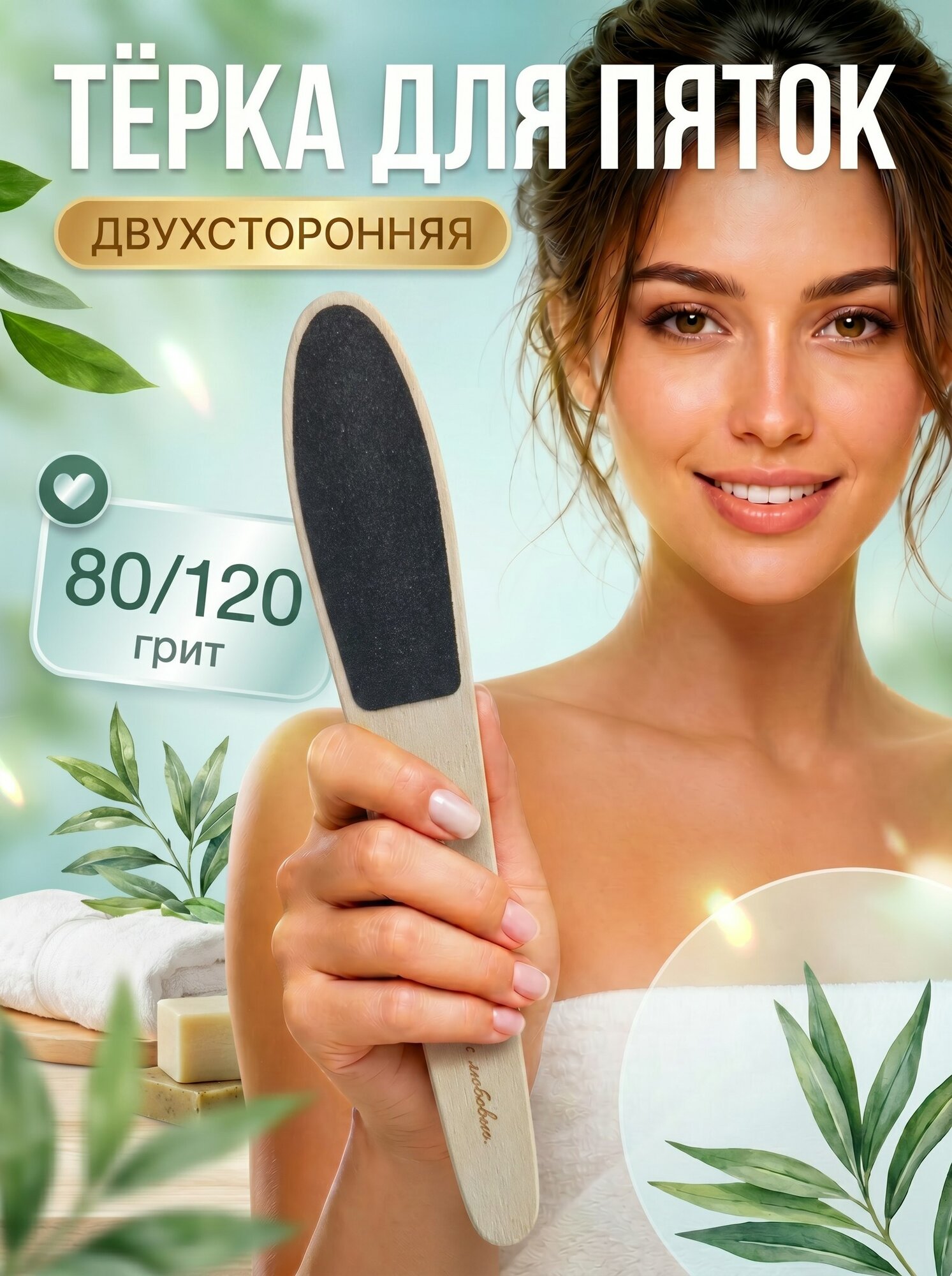 Пилка для пяток, пемза, терка для пяток двусторонняя