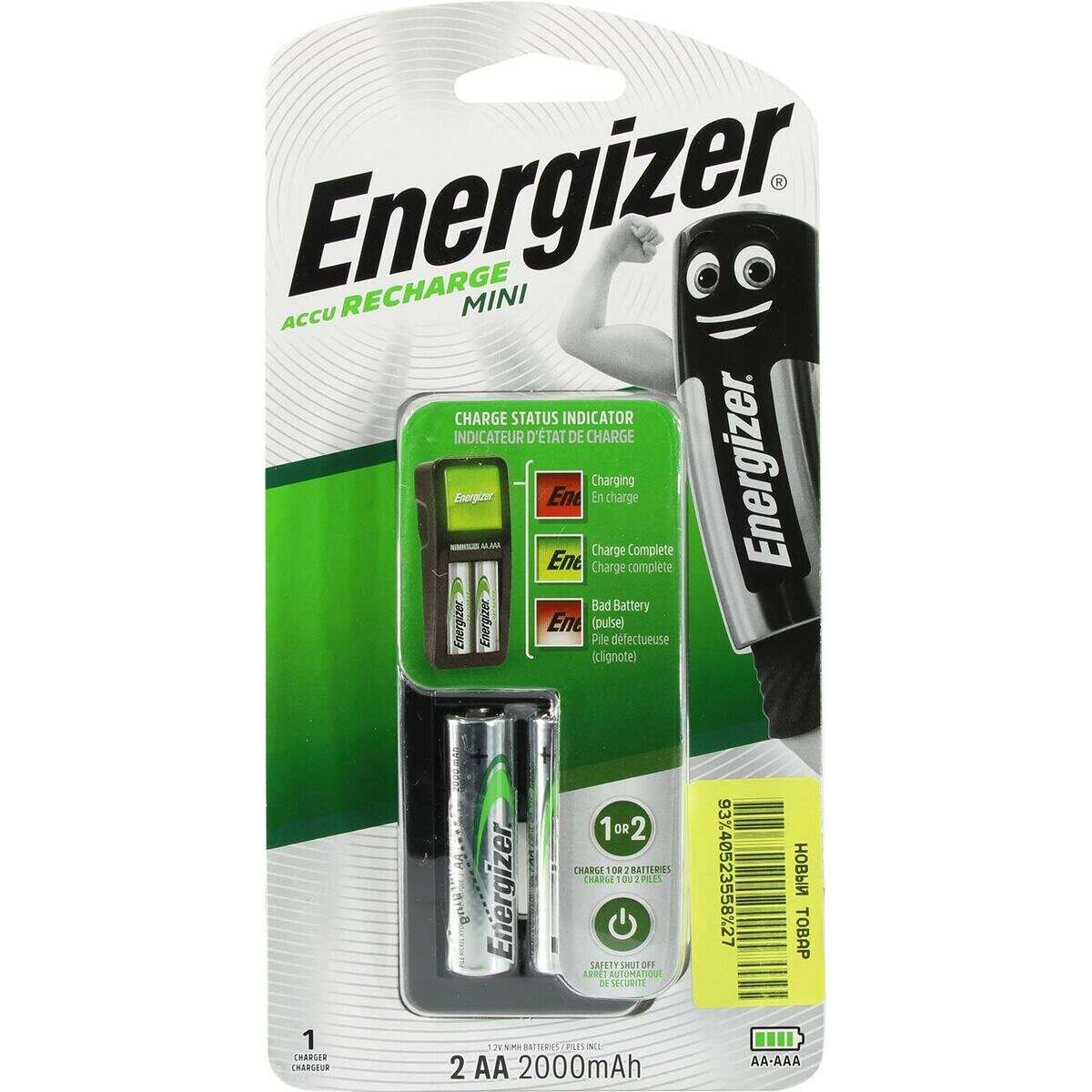 Зарядное уст-во Energizer Mini Charger 421439 (NiMh, AA/AAA) +AAx2шт 2000mAh аккум.
