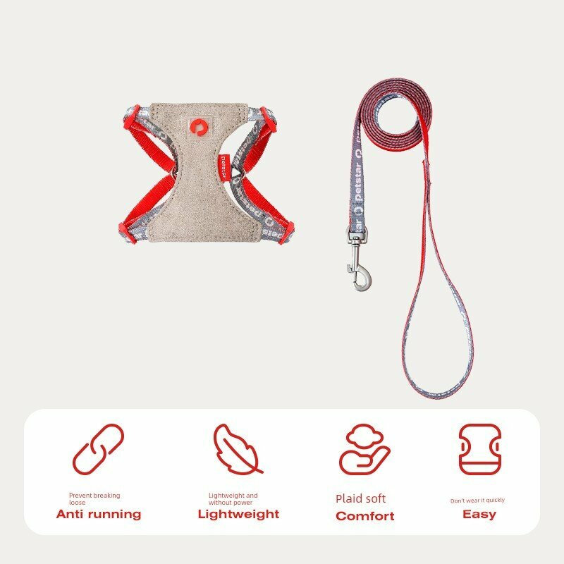 Petstar Премиум Флисовая кошачья привязь с поводком 1.3 м - Надежная анти-вырывание для маленьких кошек (6-10 фунтов)