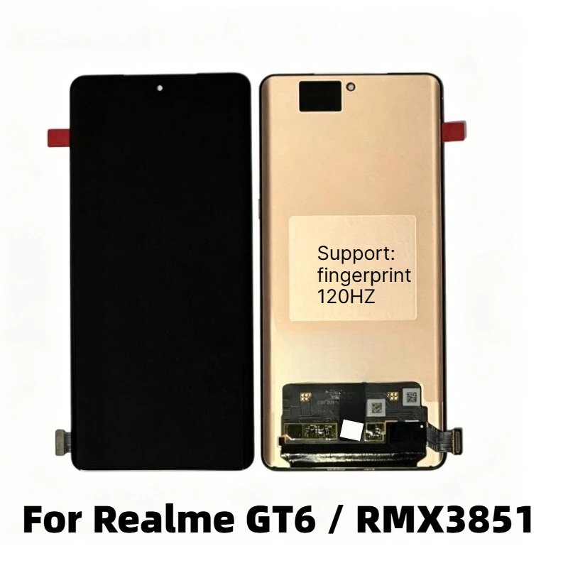 6,78-дюймовый AMOLED-дисплей для Oppo Realme GT6 RMX3851, сенсорный экран, дигитайзер RMX3853, дисплей с рамкой, аксессуары для ремонта