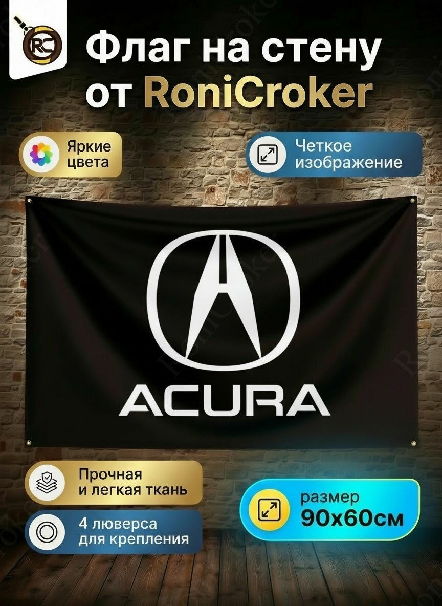 Флаг плакат баннер JDM Acura Honda Акура Хонда