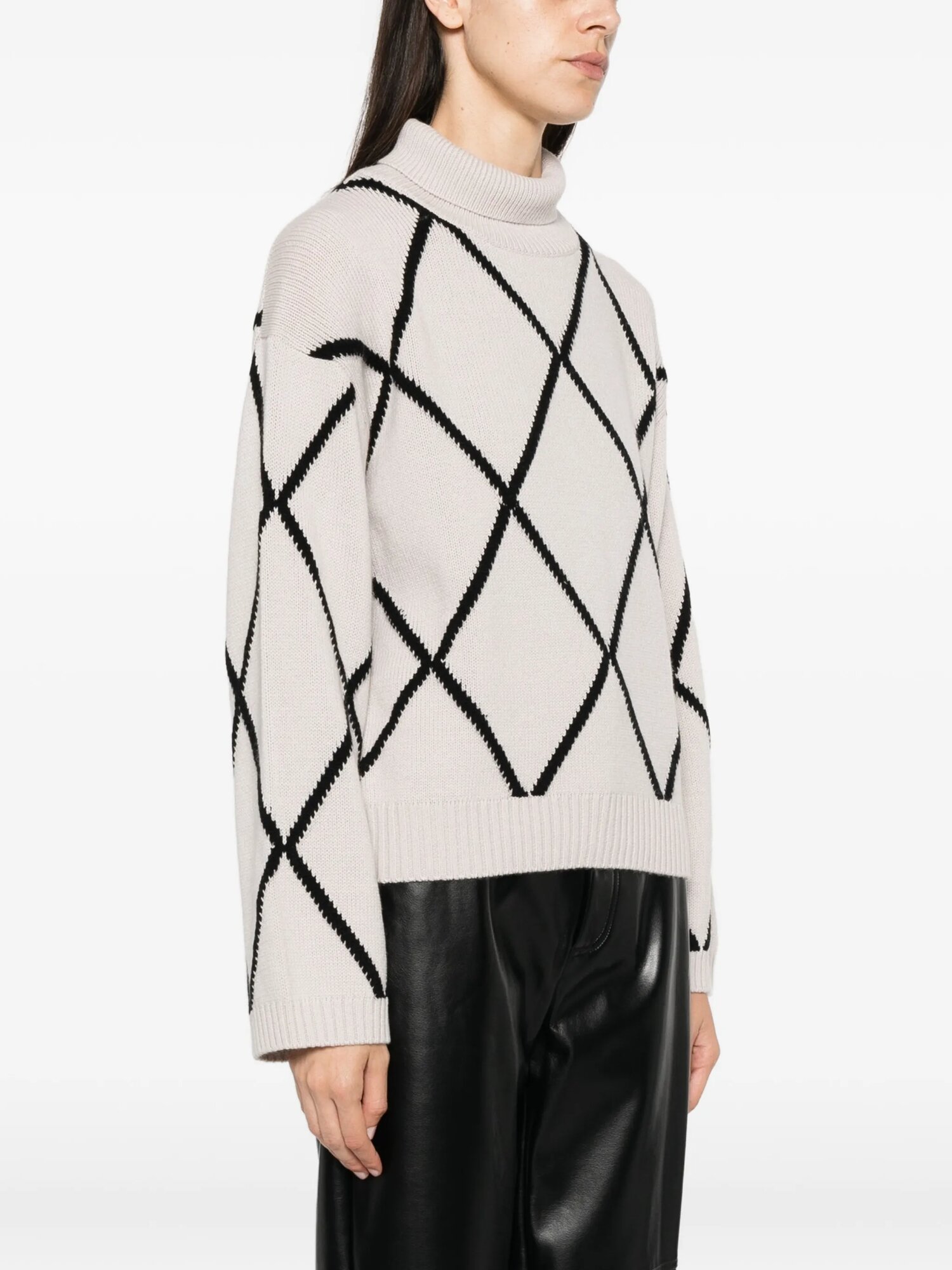 Свитер Allude Argyle-pattern roll-neck sweater, размер 36-38, , разноцветный — фото 1