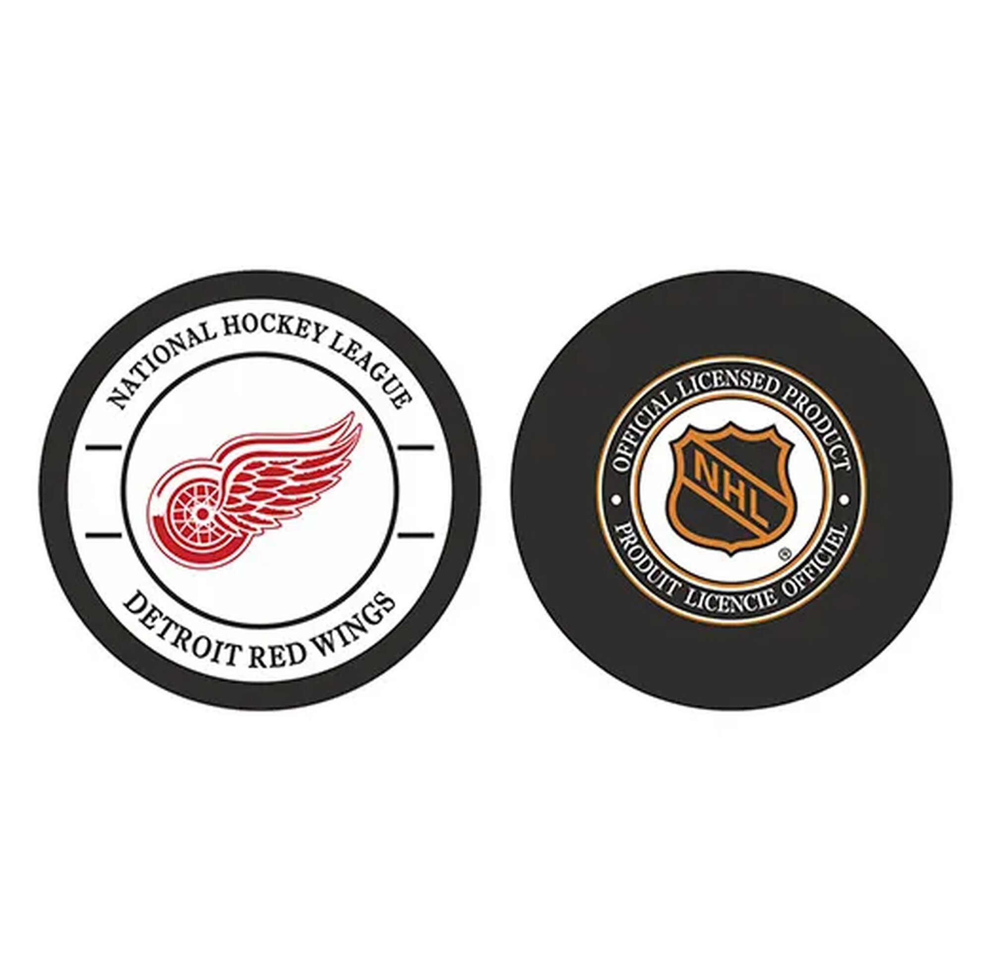 Шайба Rubena НХЛ Detroit Red Wings, материал резина, 76 мм, белый фон