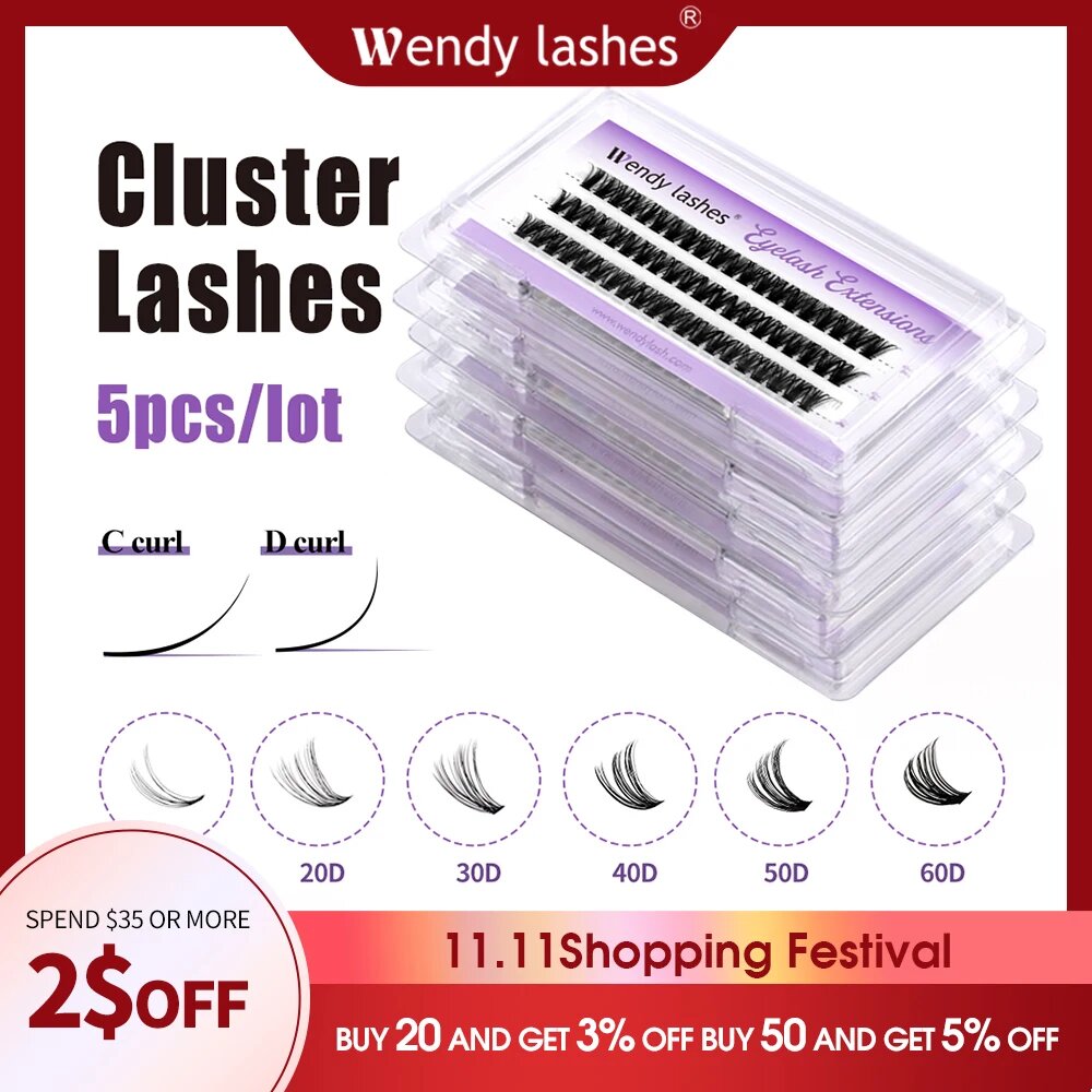 Wendy Lashes Кластерные ресницы 3 ряда 30D/40D