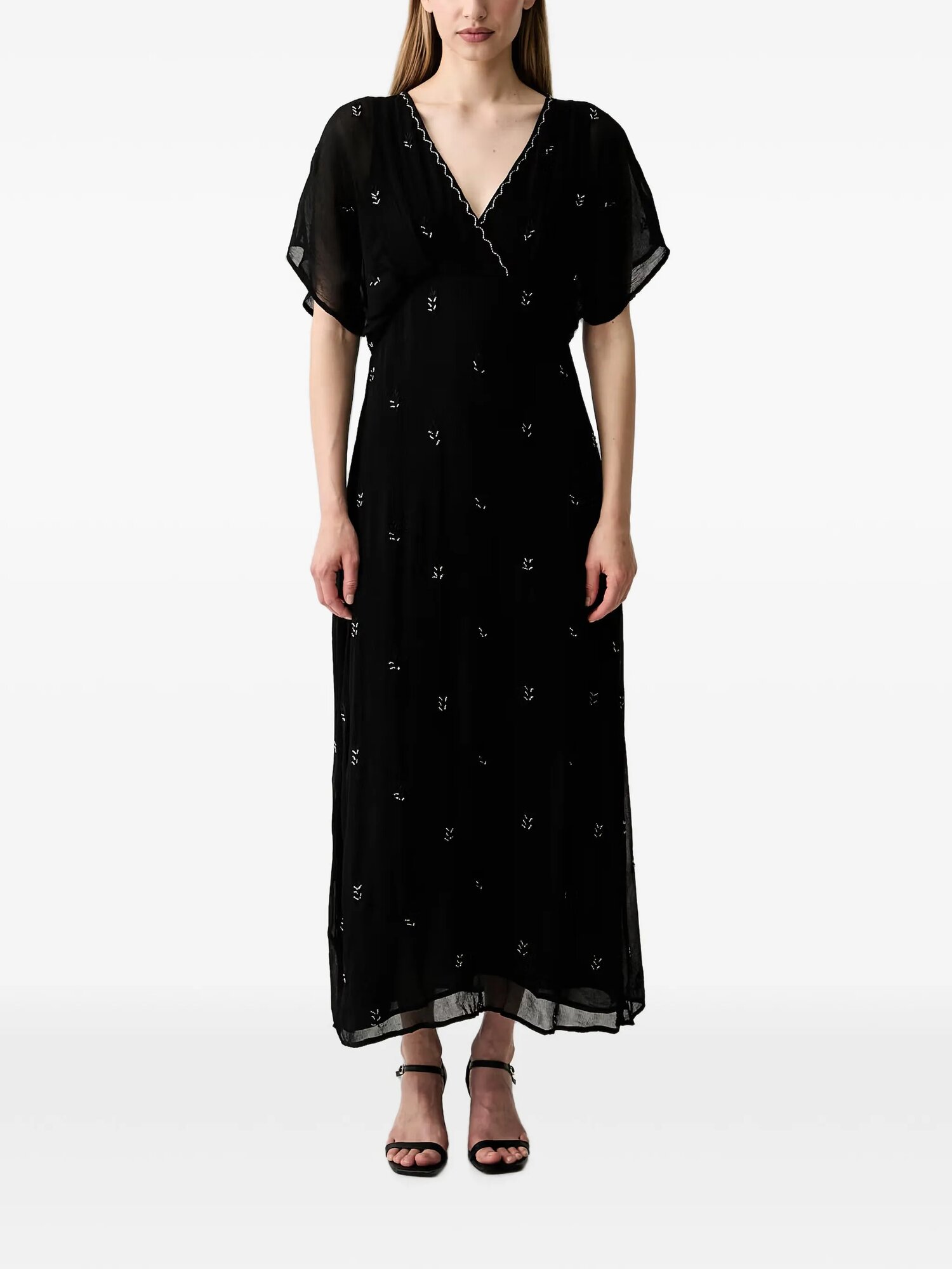 Платье Bead-embellished V-neck midi dress