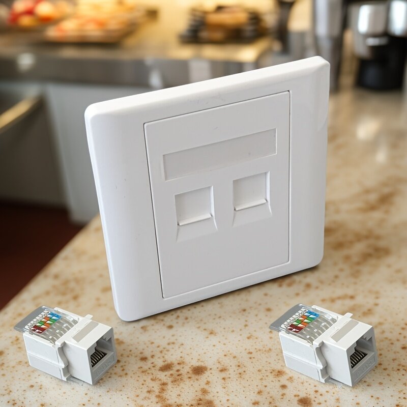 86-ти Type Tool-Free RJ45 Интерфейс CAT.6 Компьютерная Сетевая Ethernet Настенная Панель, 2 порта