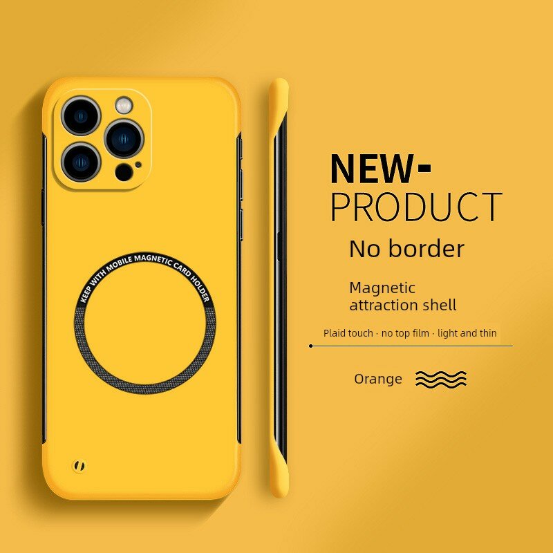 Чехол для iPhone 17 Pro с магнитной рамкой, желтый цвет, яркий, защитный, для серии iPhone 17 Pro