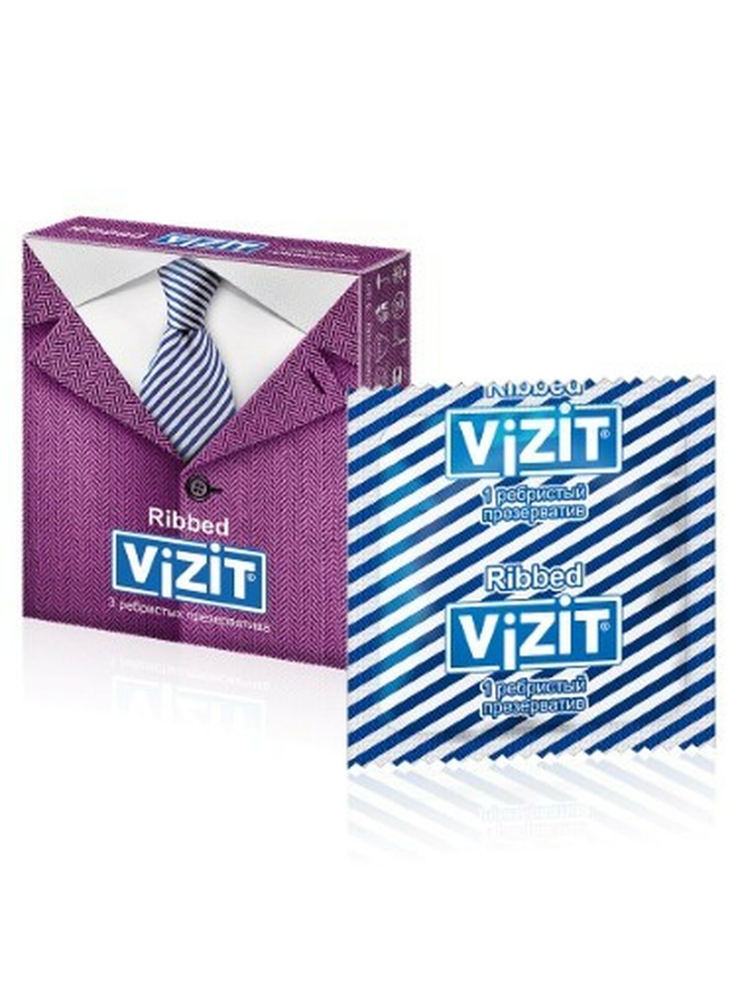 Презерватив VIZIT RIBBED ребристые N3 — Презервативы - 3 шт в уп.