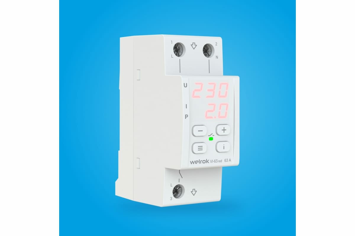 Реле напряжения Welrok c контролем тока vi-63 red 4660251140281