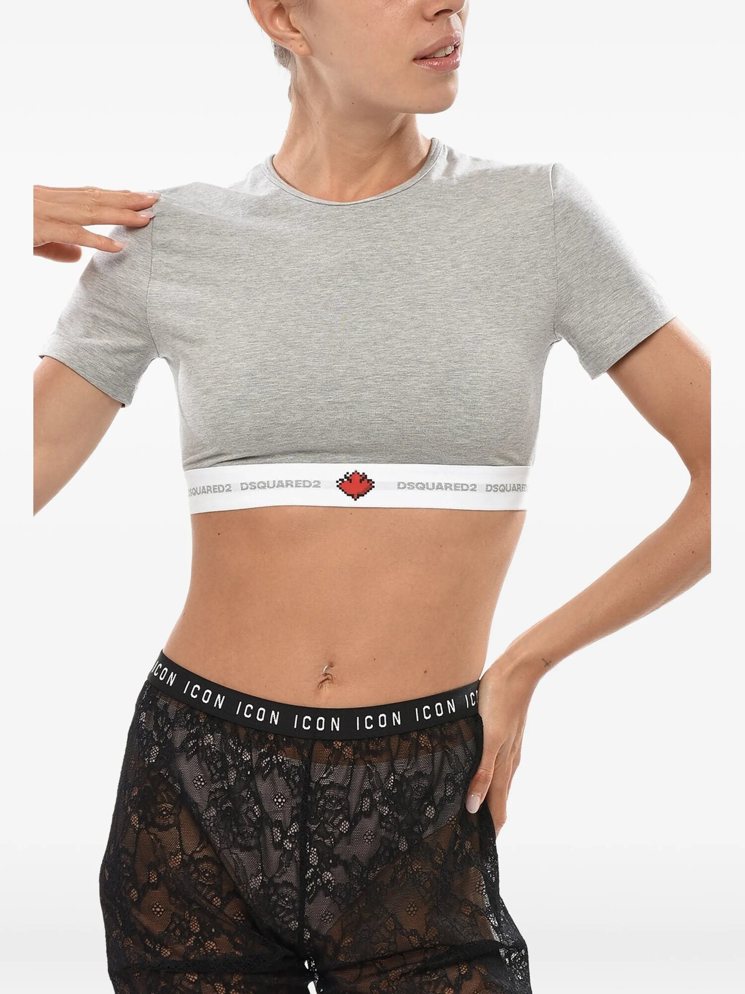 Футболка Logo-tape cropped T-shirt