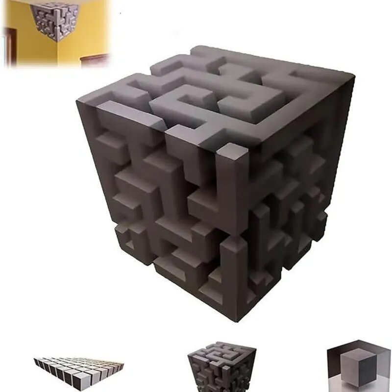 Иллюзия угловых наклеек на стену 3D, 50 см, влагостойкая, полиэстер с ПВХ покрытием, черная