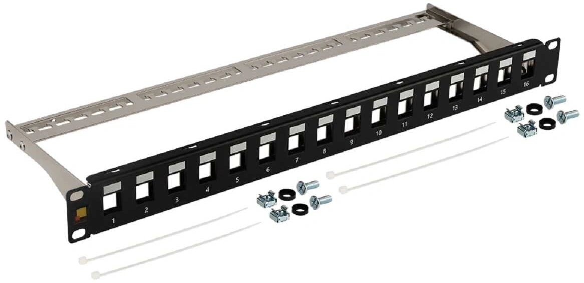 Патч-панель наборная Lanmaster LAN-PPN16OK-UTP 19 1U UTP