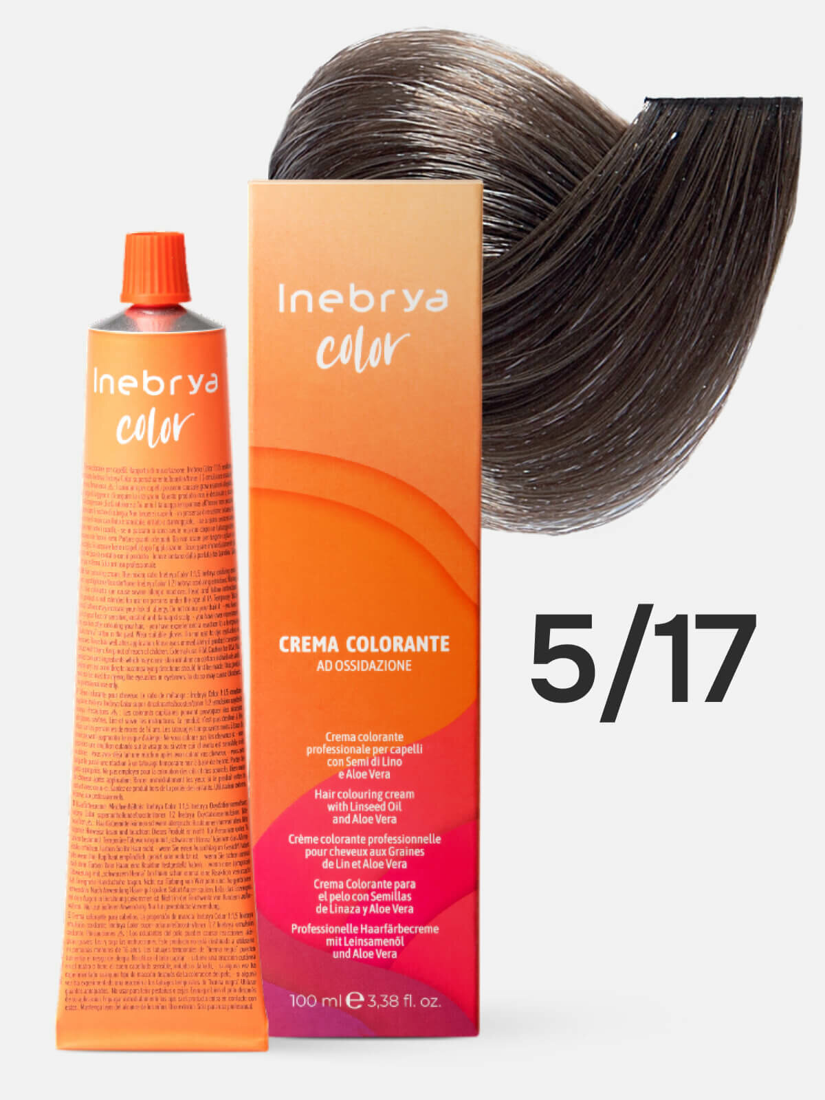 Крем - краска для волос профессиональная Inebrya Color Professional 5/17 Светлый каштановый Кашемир, 100 мл