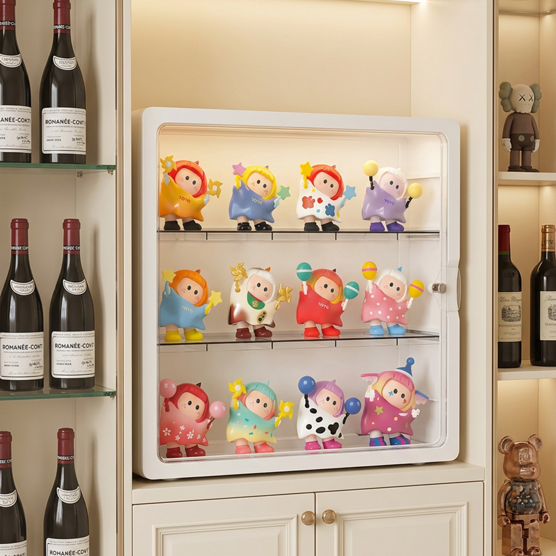Витрина для фигурок Yoyo, милые фигурки, игрушки Miniso, демонстрационный шкаф, коробка для хранения, подставка для