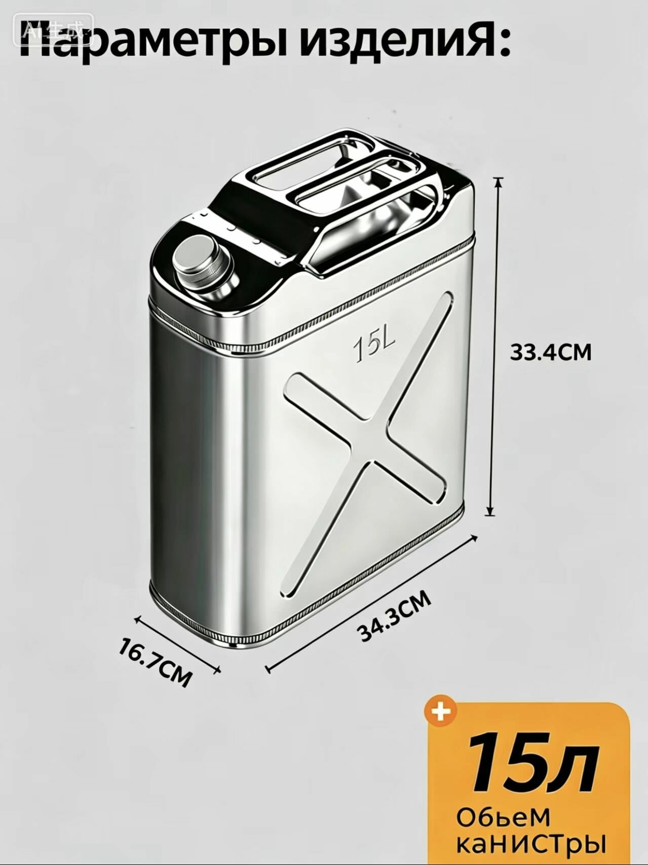 Канистра для ГСМ, 15 л