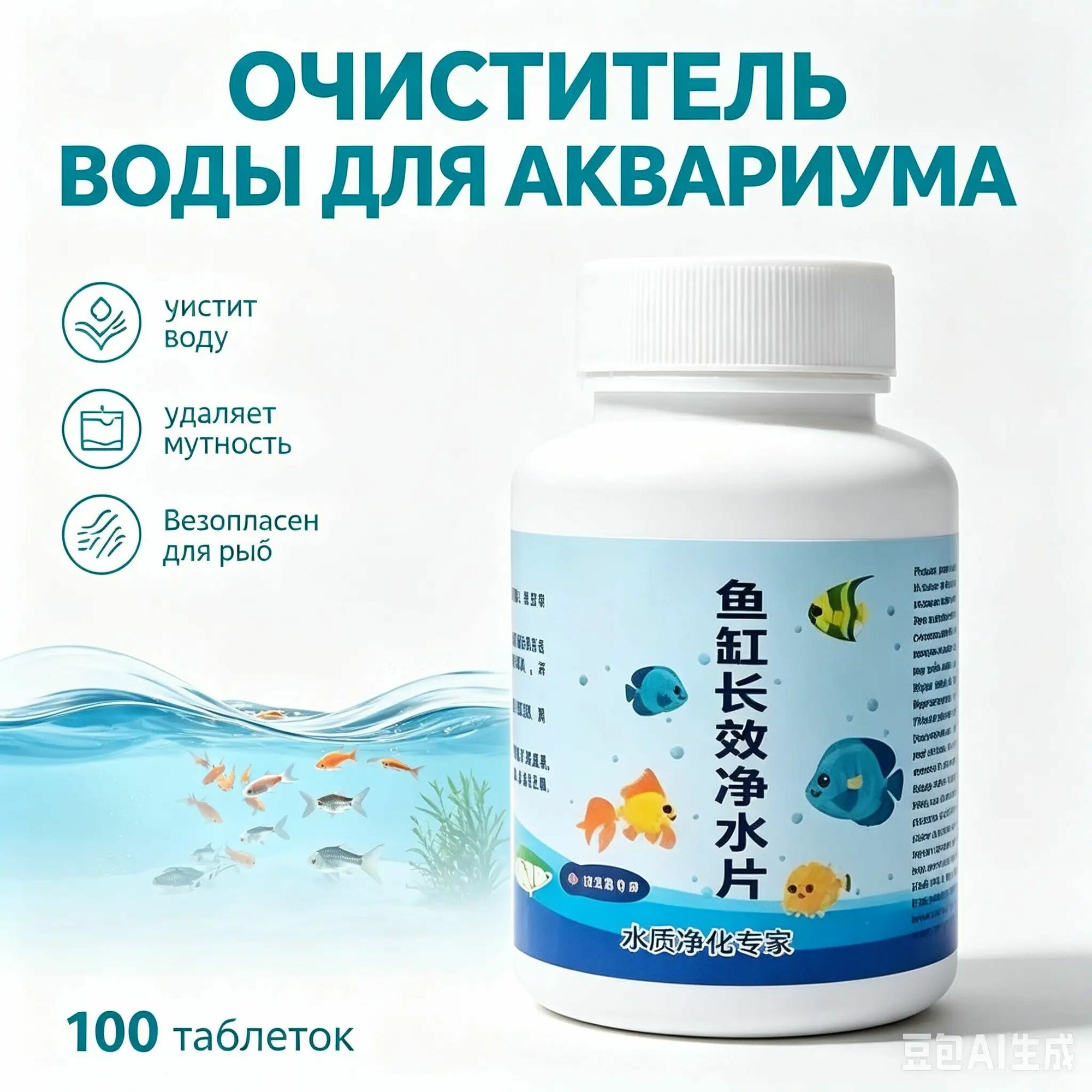 Средство для воды в аквариуме, Кондиционер для аквариума, ротив водорослей и чёрной бороды