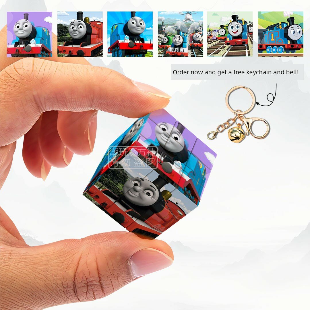 Thomas and Friends 3x3 Кубик-ключенард Карикатура Чарм Ученик Пазл Сумка Аксессуар Подарок для Школы