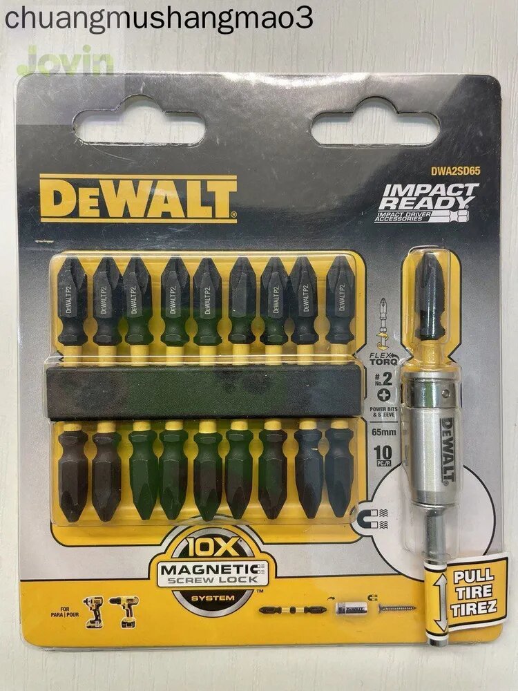 Набор бит DEWALT Impact Ready 10 шт 65 мм PH2 и магнитный держатель